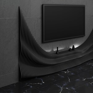 Parametric Shelf Unit Wavy Wooden Tv Unit Design & Architecture Art ...