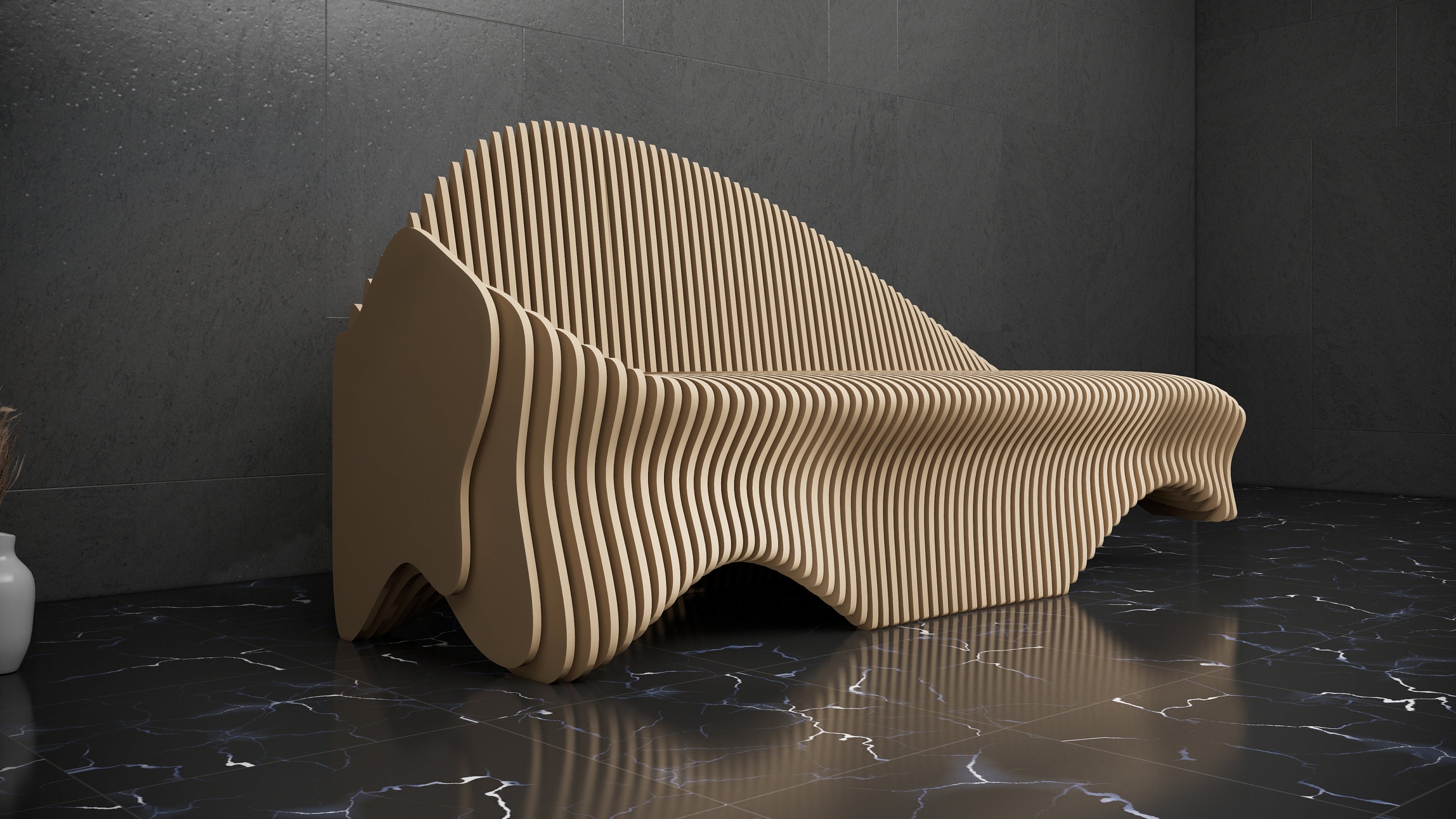 Parametric Sofa Design Wooden Modern Office Furniture 3D Craft - CNC Router Cutting Machine File ...