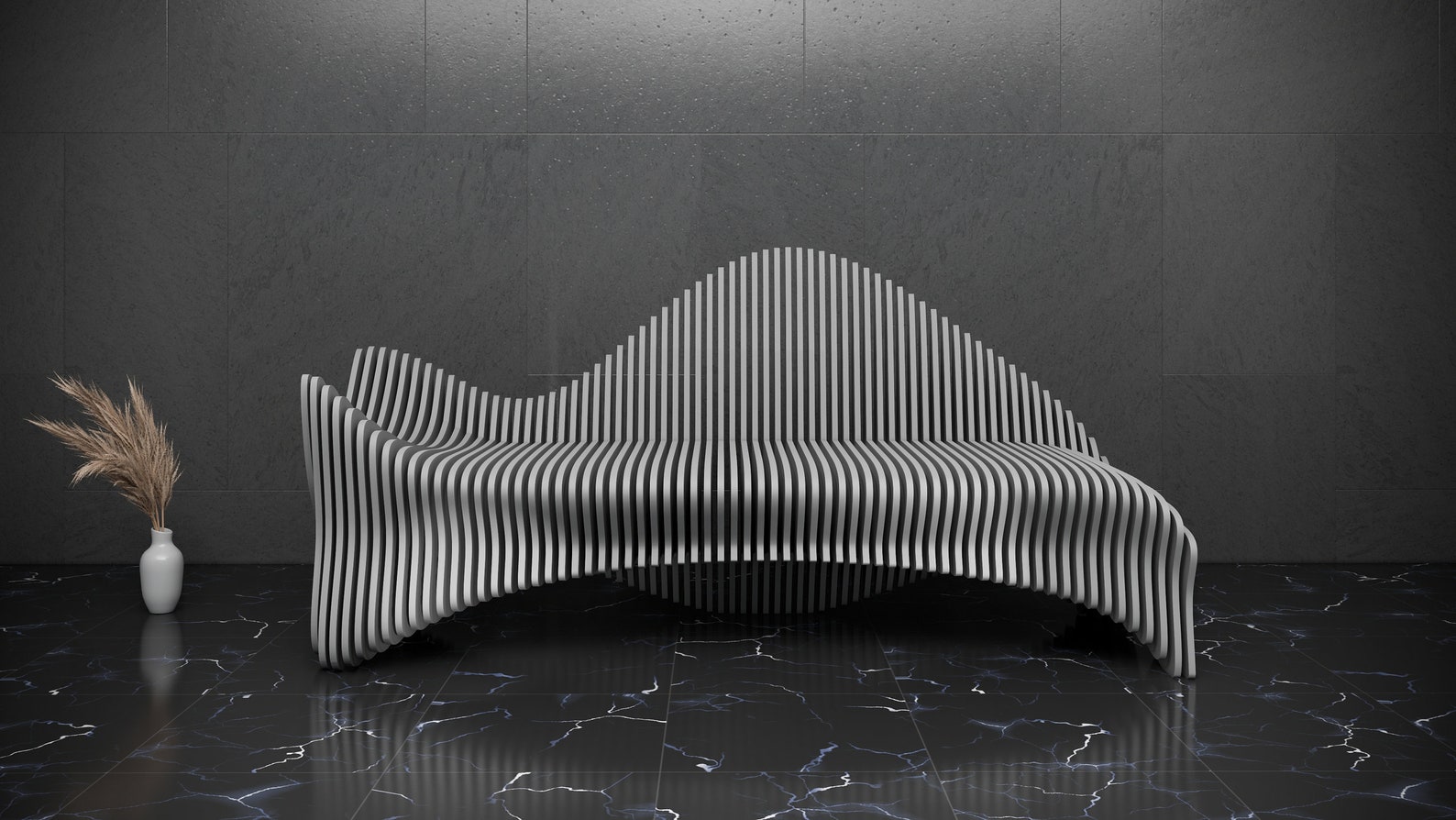 Parametric Sofa Design Wavy Wooden - Modern Office and Home Furniture ...