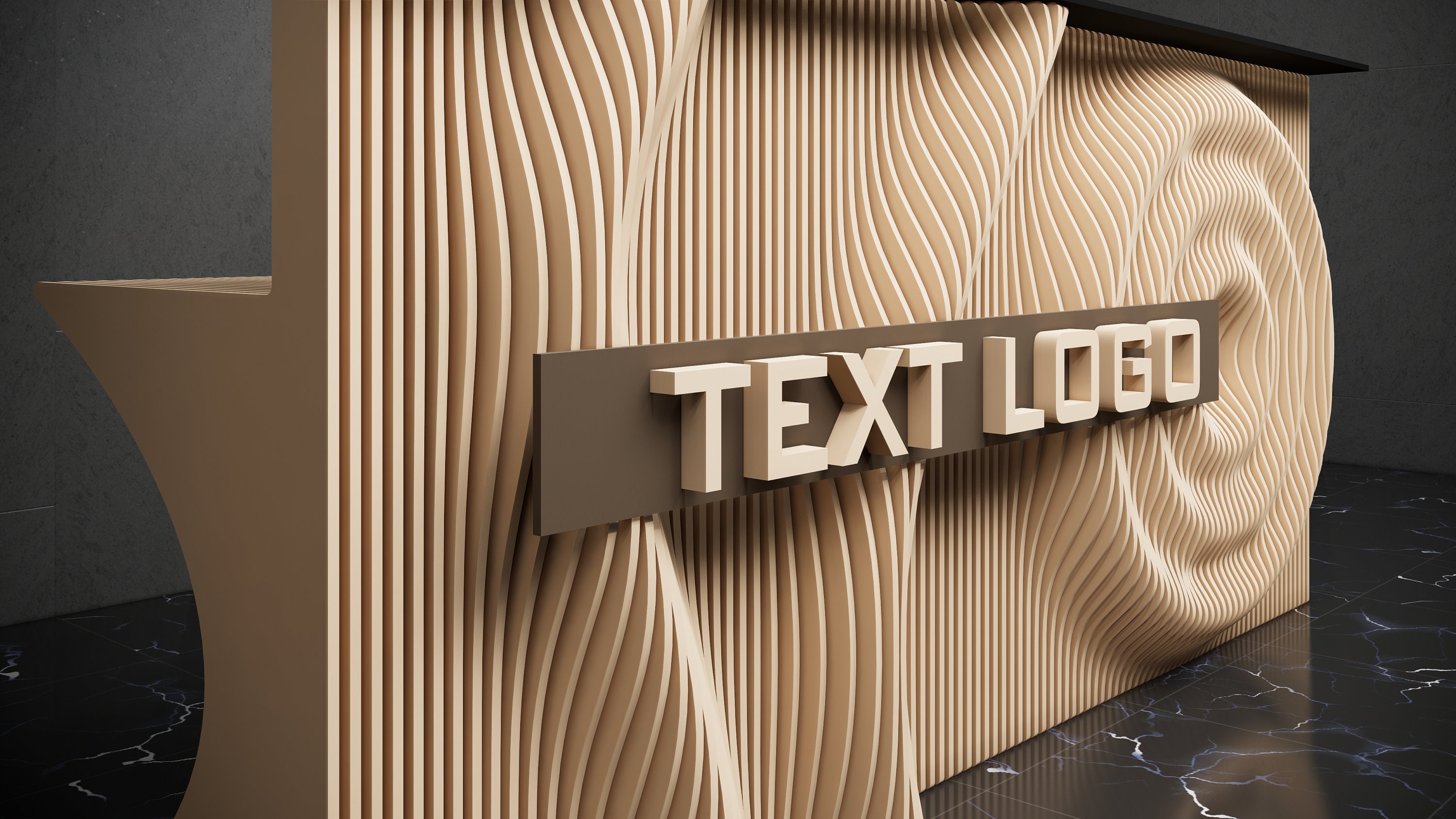 Parametric Logo Design Wavy Wooden Parametric Office Desk and Interior ...