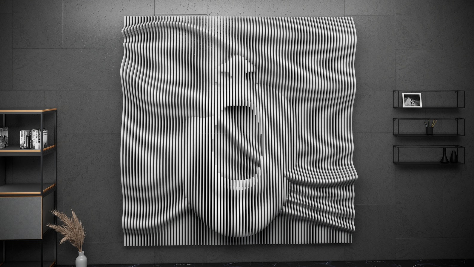 Parametric Art Wooden Wavy Wooden Wall Decor 3D Print CNC Router ...