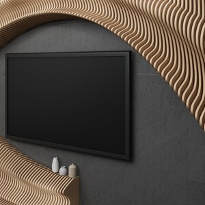 Parametric Wavy Wooden Tv Unit Shelf Tv Panel Design, Parametric ...