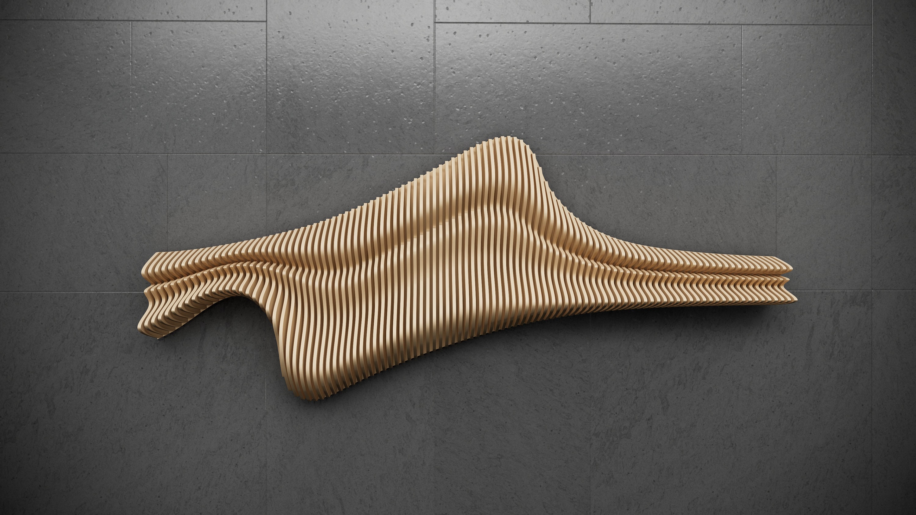 Parametric Design Wavy Wooden Wall Art and Modern Furniture for Wall ...