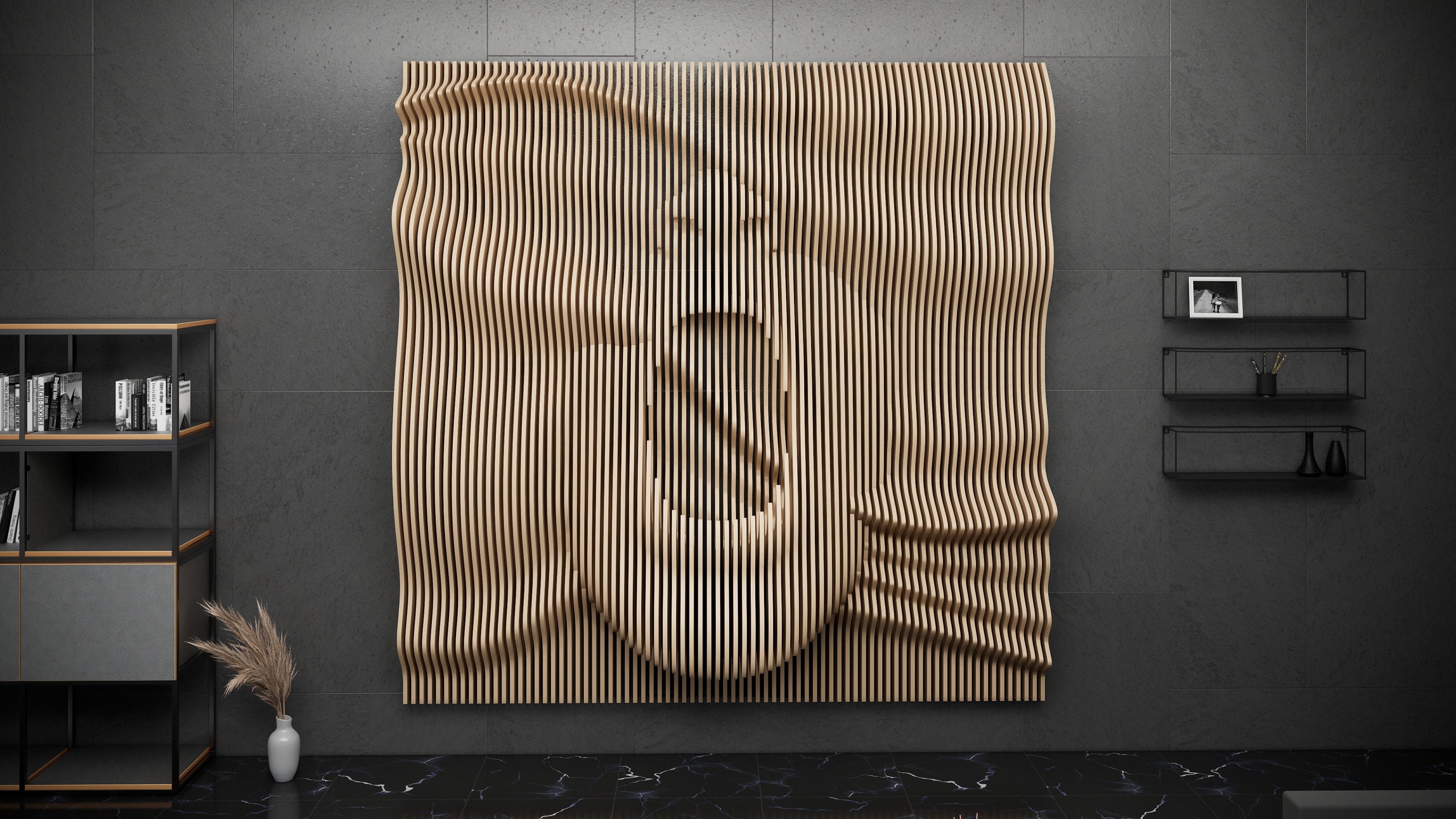 Parametric Art Wooden Wavy Wooden Wall Decor 3D Print CNC Router ...