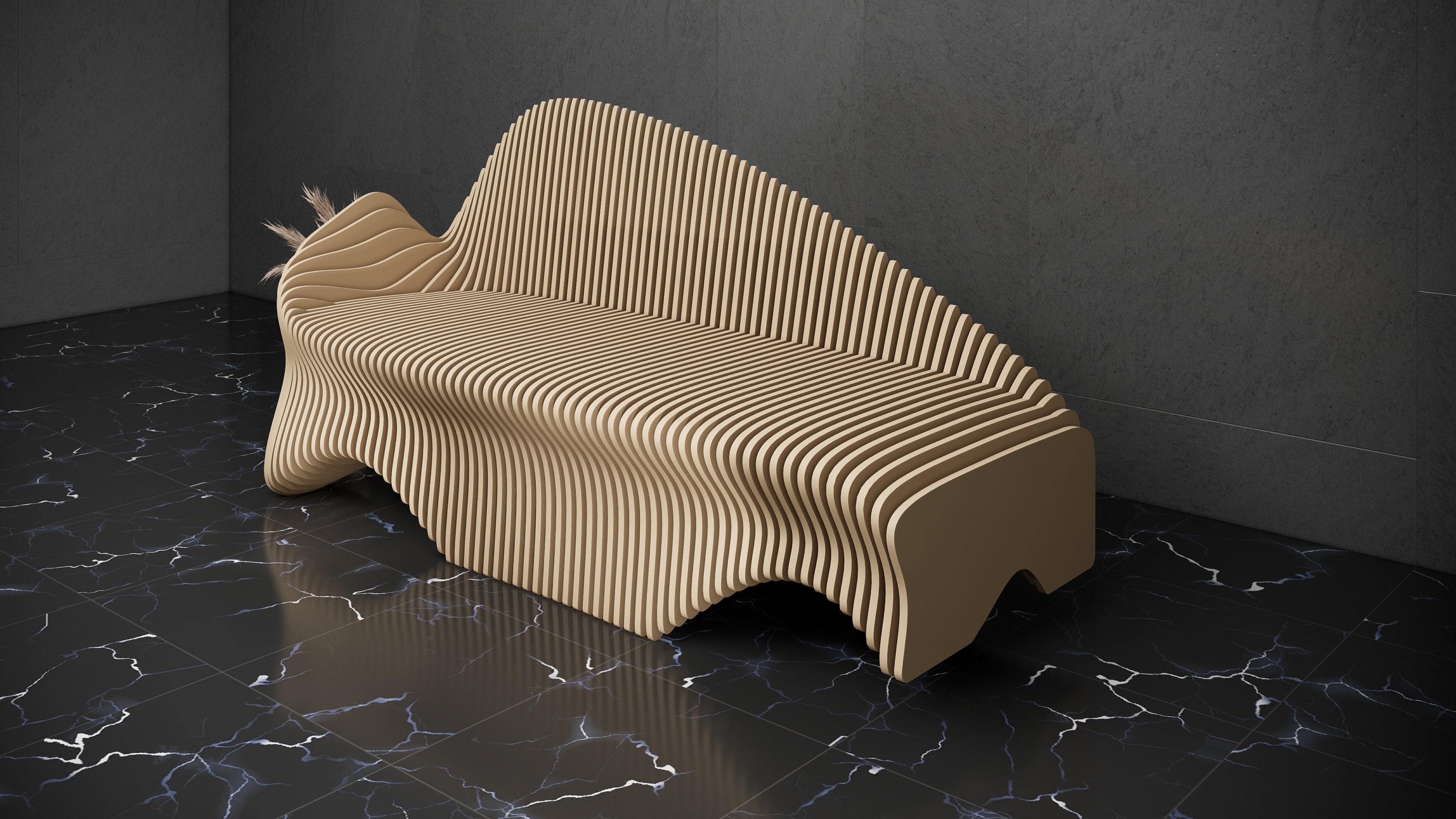 Parametric Sofa Design Wooden Modern Office Furniture 3D Craft - CNC Router Cutting Machine File ...