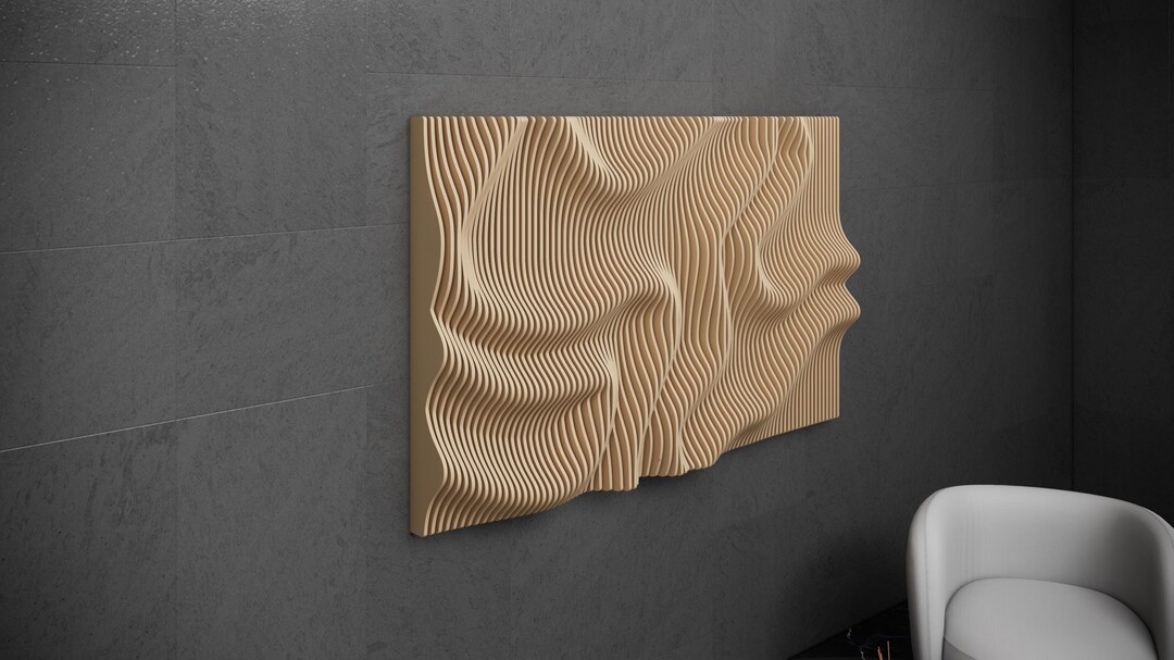 Parametric Art Wooden · Wavy Wooden Wall Decor · 3D Print CNC Router ...