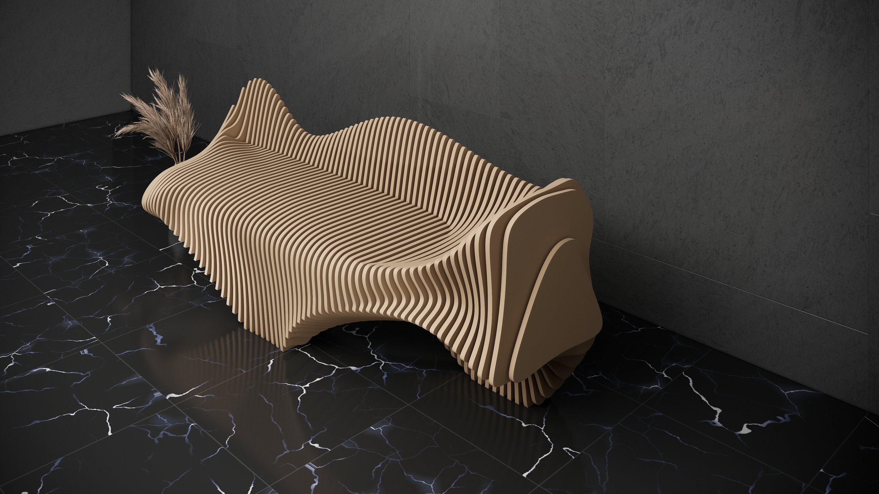 Parametric Sofa Design Wavy Wooden Modern Furniture 3D Art CNC Router Cutting Machine File - Etsy