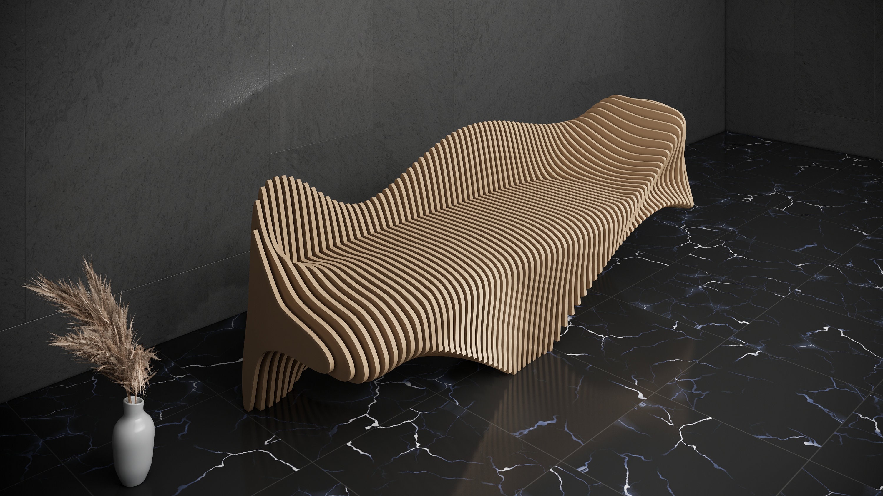 Parametric Sofa Design Wavy Wooden Modern Furniture 3D Art CNC Router Cutting Machine File - Etsy