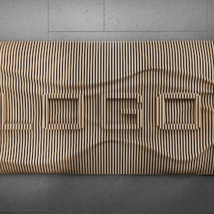 Parametric Logo Design Wavy Wooden Wall Decor and Interior Furniture ...
