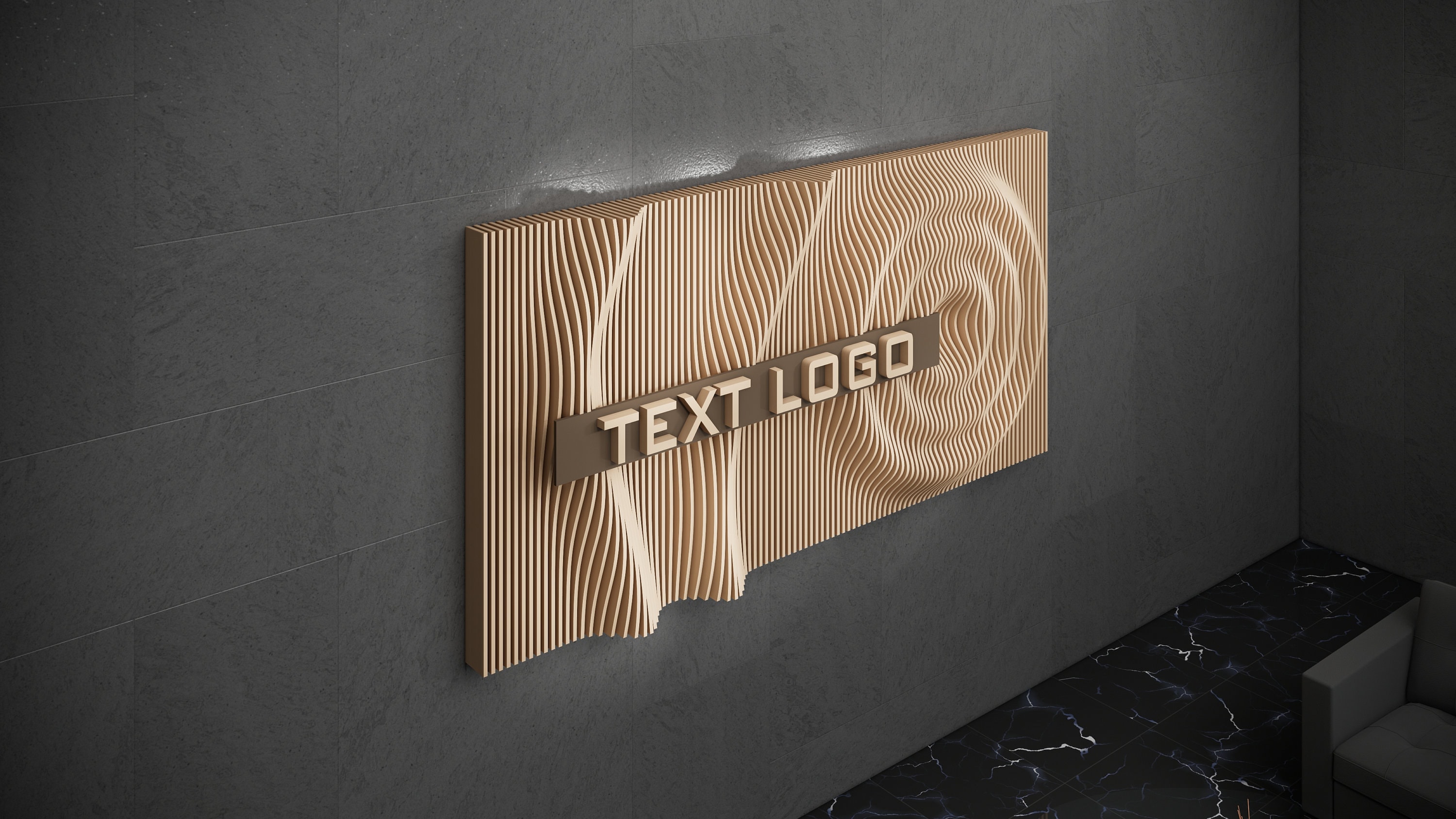 Parametric Logo Design Wavy Wooden Wall Decor and Interior Furniture 3D ...