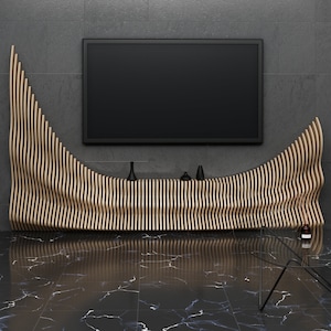 Parametric Shelf Unit Wavy Wooden Tv Unit Design & Architecture Art ...