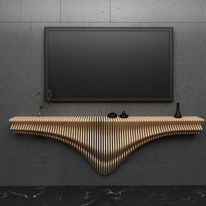 Parametric Shelf Unit Wavy Wooden Tv Unit Design & Architecture Art ...