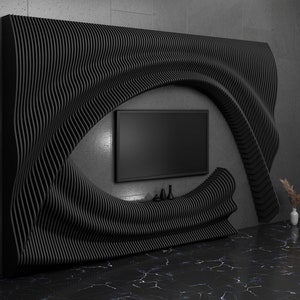 Parametric Art Wavy Wooden Panel and Modern TV Unit Design - CNC Router ...