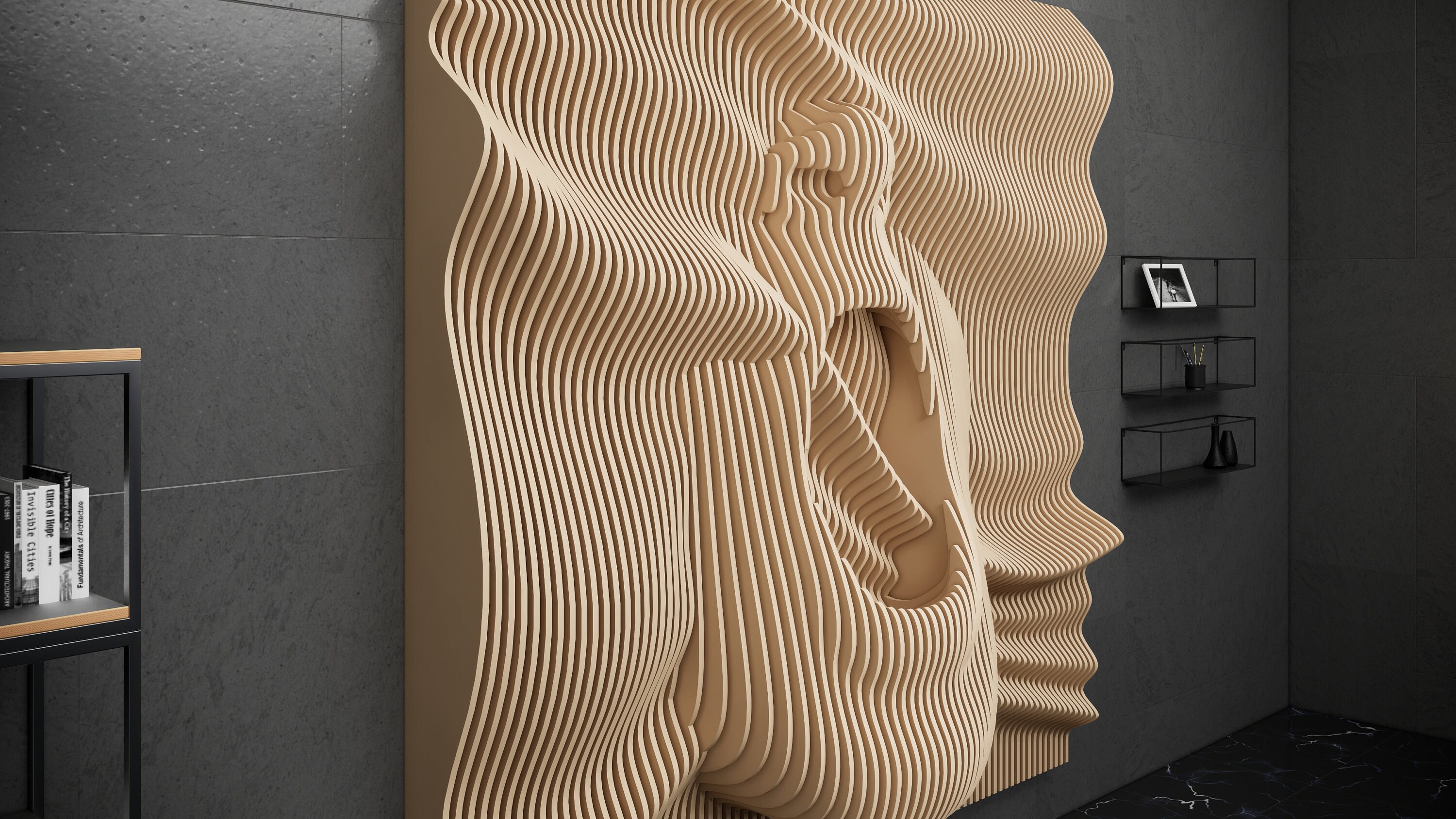 Parametric Art Wooden Wavy Wooden Wall Decor 3D Print CNC Router ...