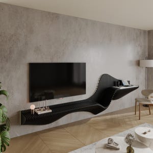 Parametric Shelf Unit Wavy Wooden Tv Unit Design & Architecture Art ...