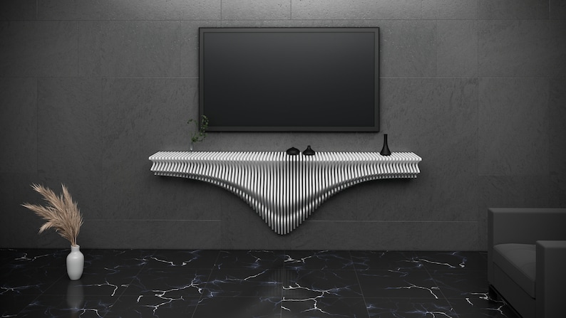 Parametric Shelf Unit Wavy Wooden Tv Unit Design & Architecture Art ...