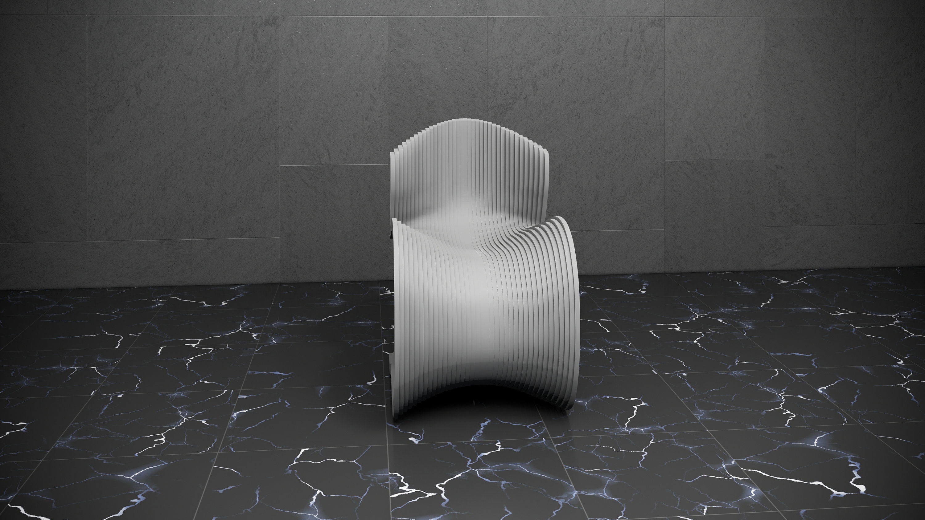 Parametric Design Wavy Wooden Art Chair Model Interior Modern Furniture ...