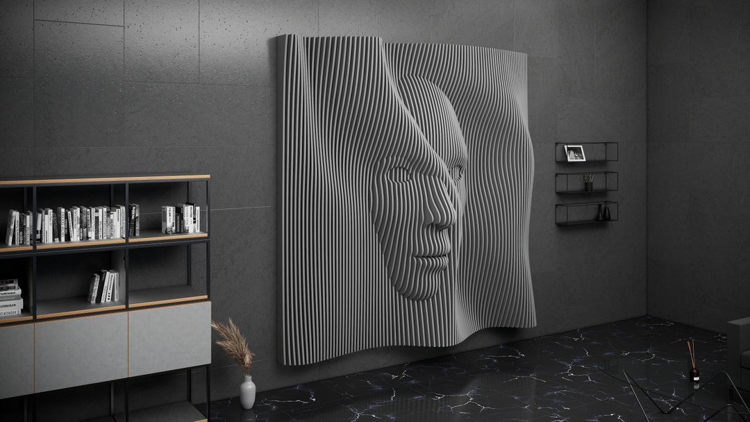 Parametric Face Design Wavy Wooden Wall Decor Parametric Furniture ...