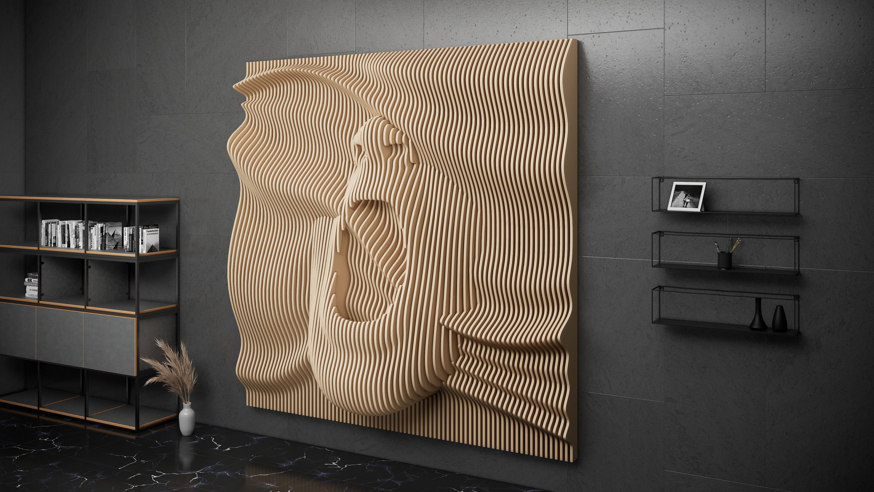 Parametric Art Wooden Wavy Wooden Wall Decor 3D Print CNC Router ...