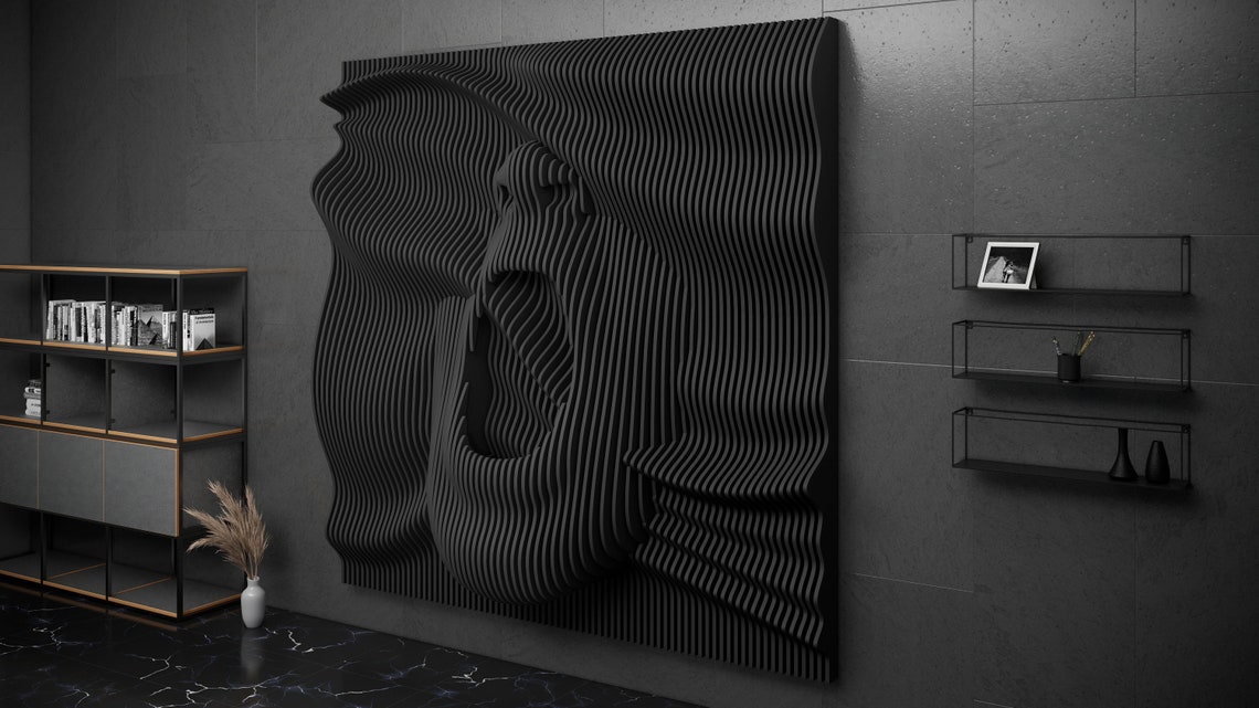 Parametric Art Wooden Wavy Wooden Wall Decor 3D Print CNC Router ...