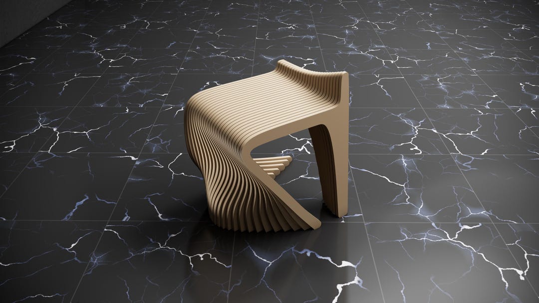 Parametric Design Wavy Wooden Art Chair Model - Interior Modern ...