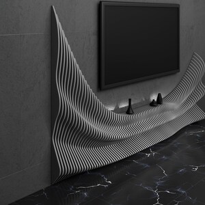 Parametric Shelf Unit Wavy Wooden Tv Unit Design & Architecture Art ...