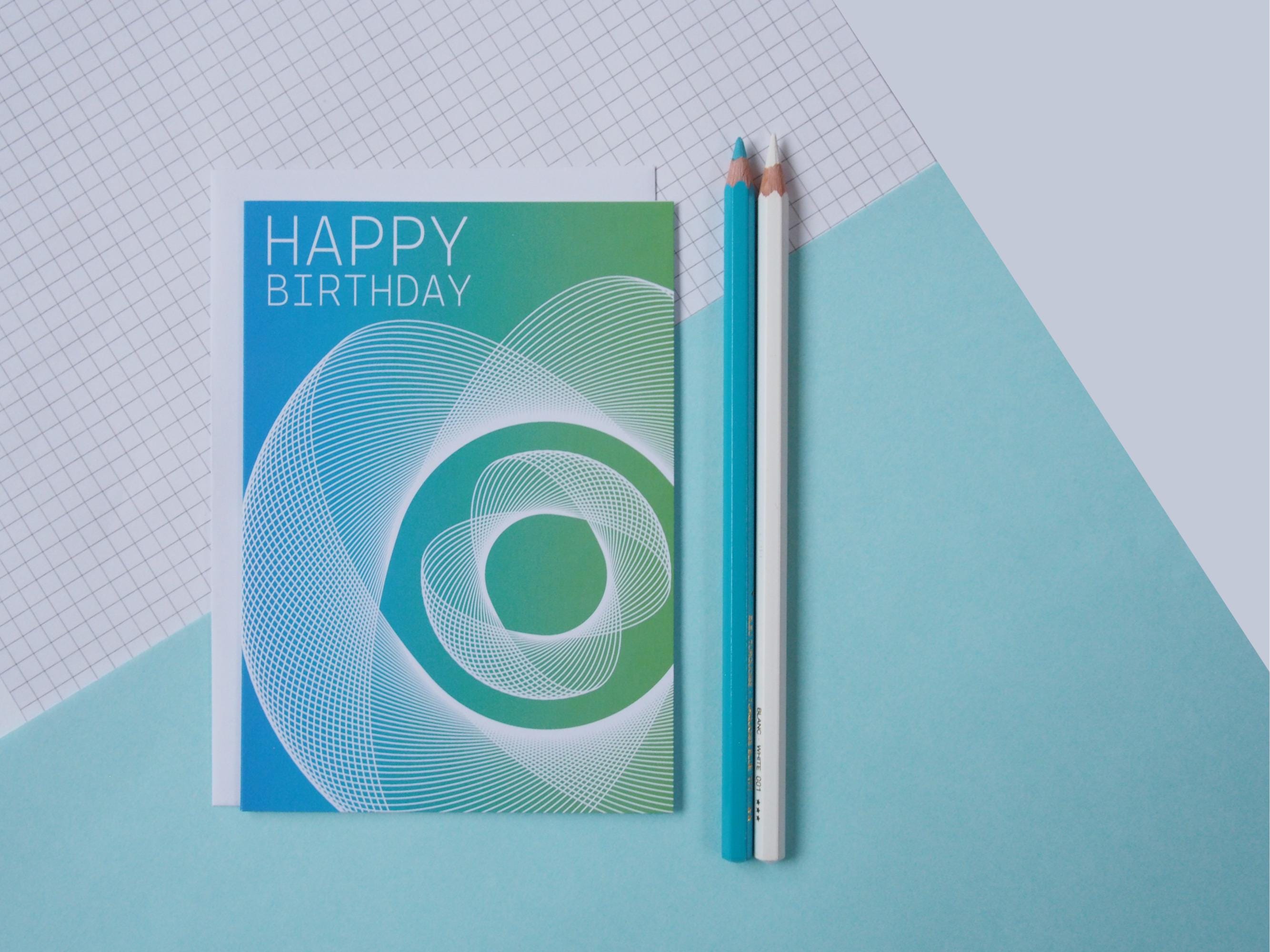 Birthday Card, Happy Birthday Card, Spirograph, Birthday Card for Her ...