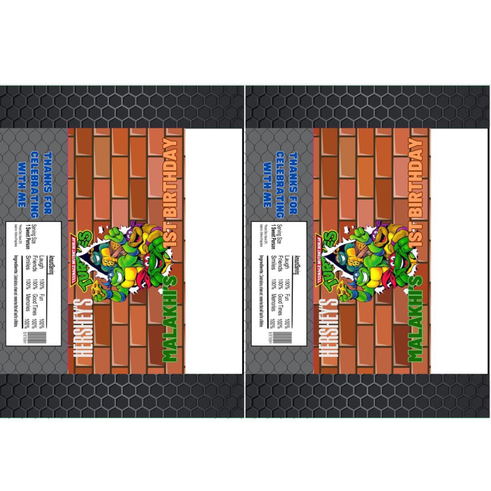 Editable CANVA Ninja Turtle Party Favor Template - Etsy