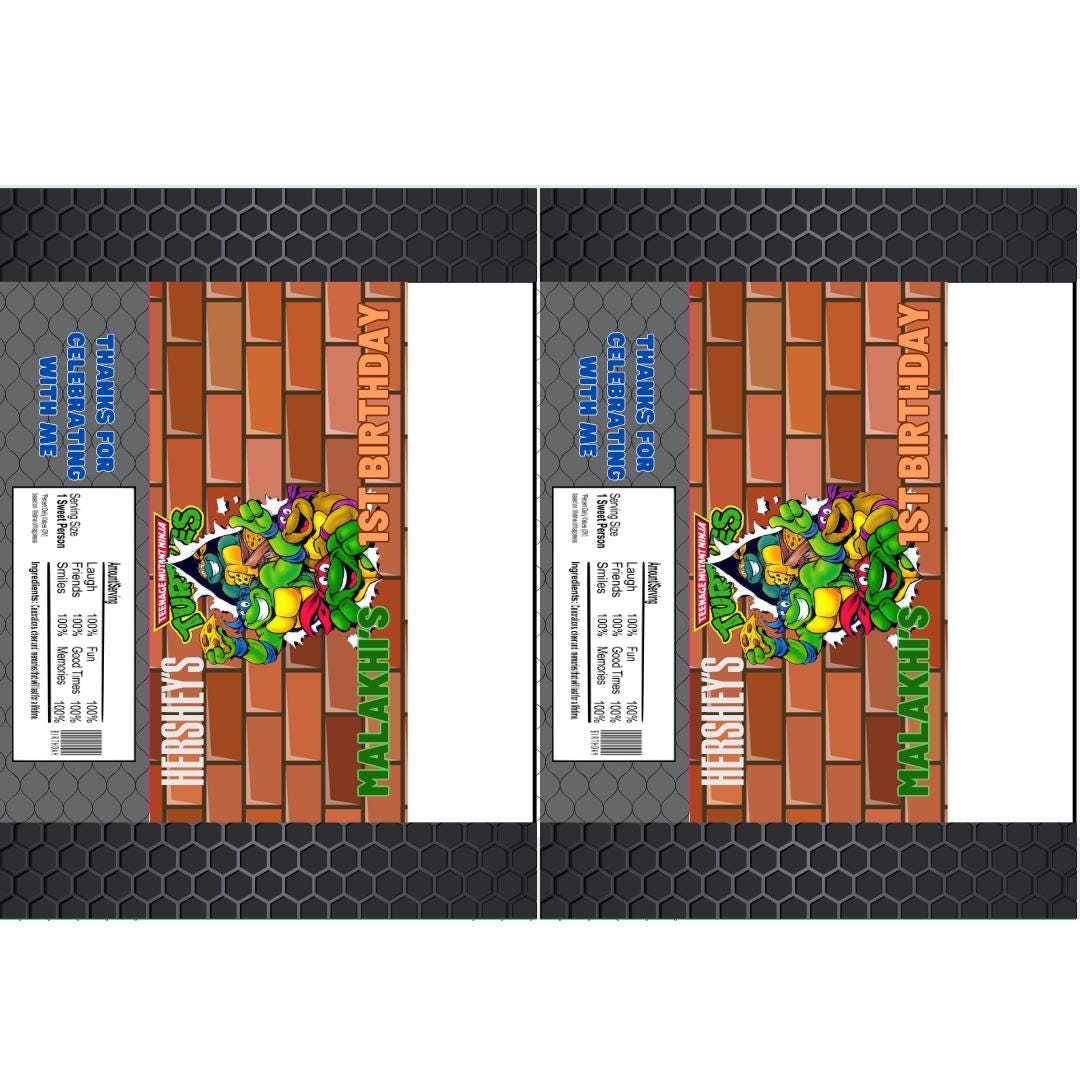 Editable CANVA Ninja Turtle Party Favor Template - Etsy