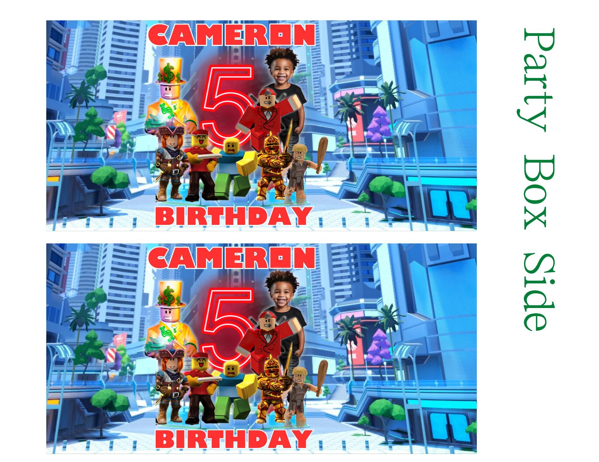 Roblox Party Editable CANVA Template - Etsy