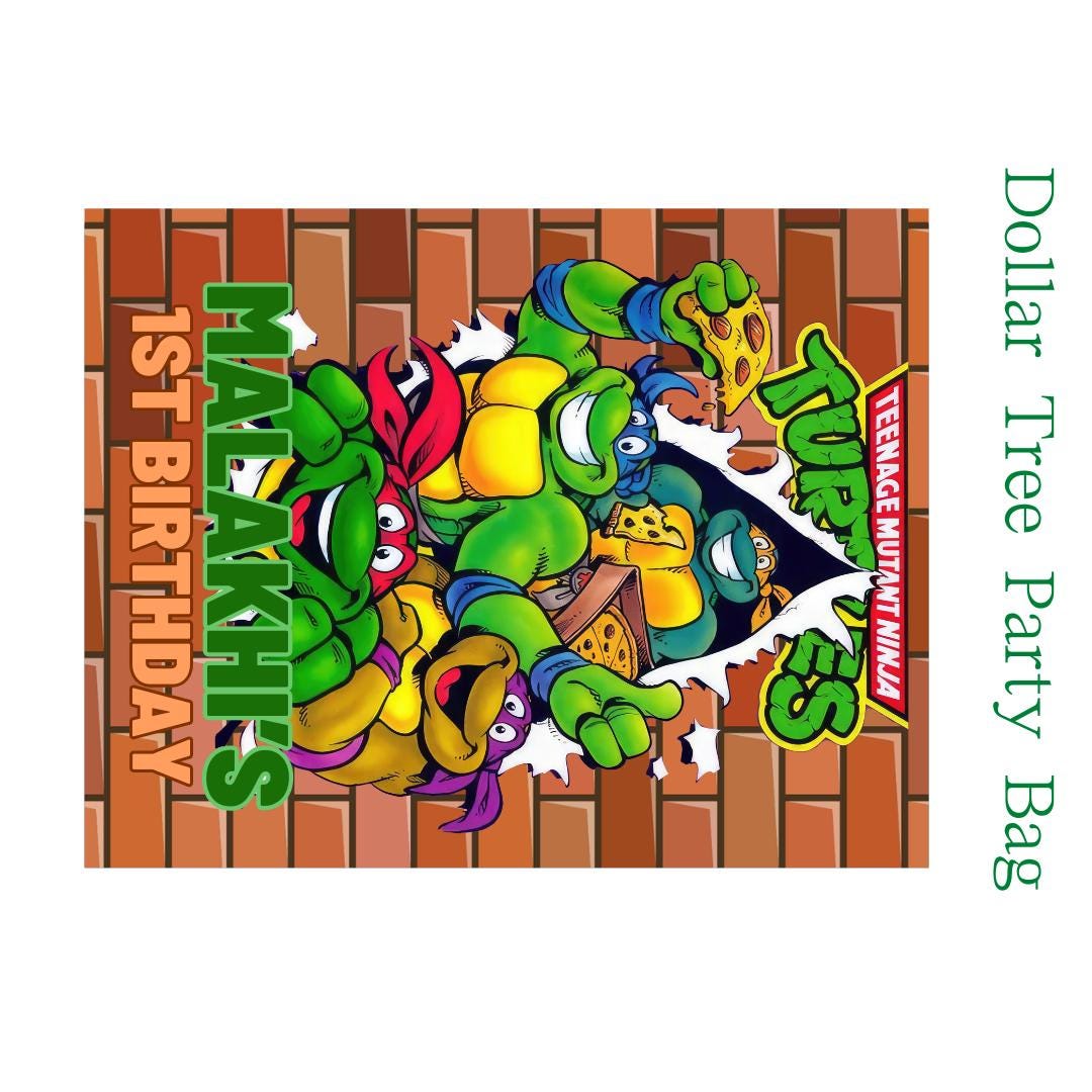 Editable CANVA Ninja Turtle Party Favor Template - Etsy