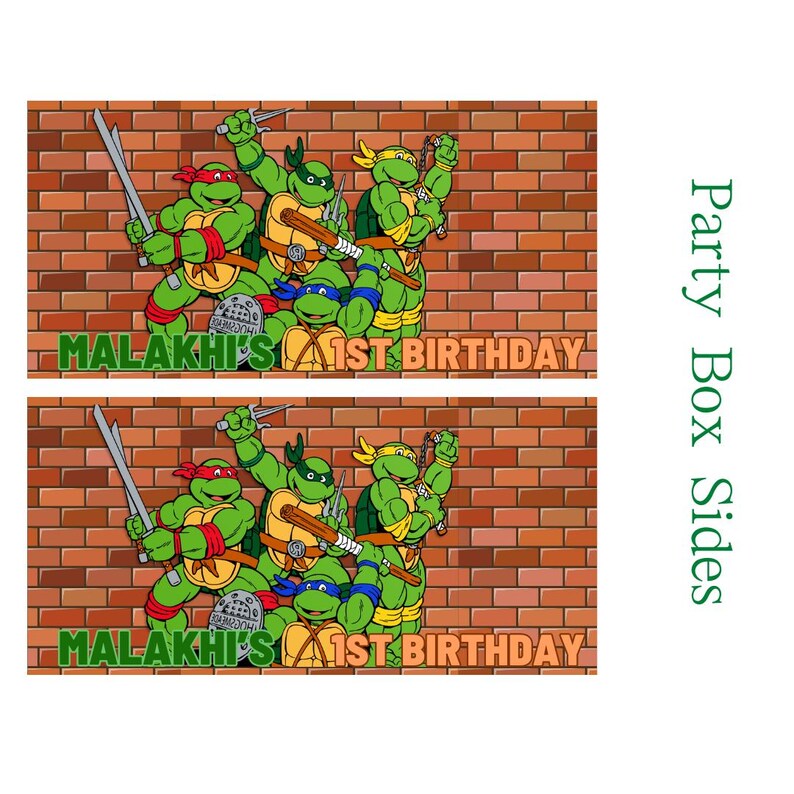 Editable CANVA Ninja Turtle Party Favor Template - Etsy