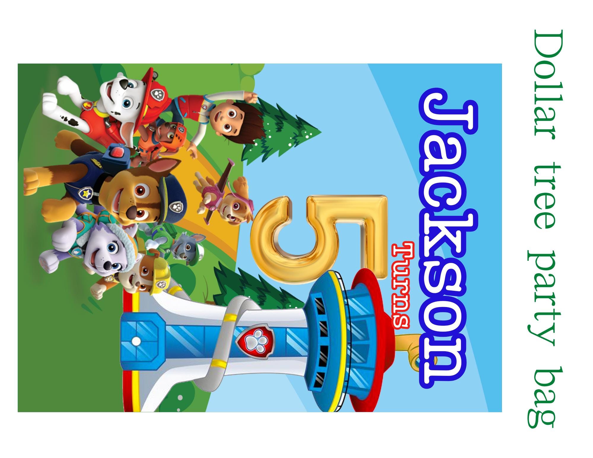Paw Patrol Editable Party Favor Template - Etsy