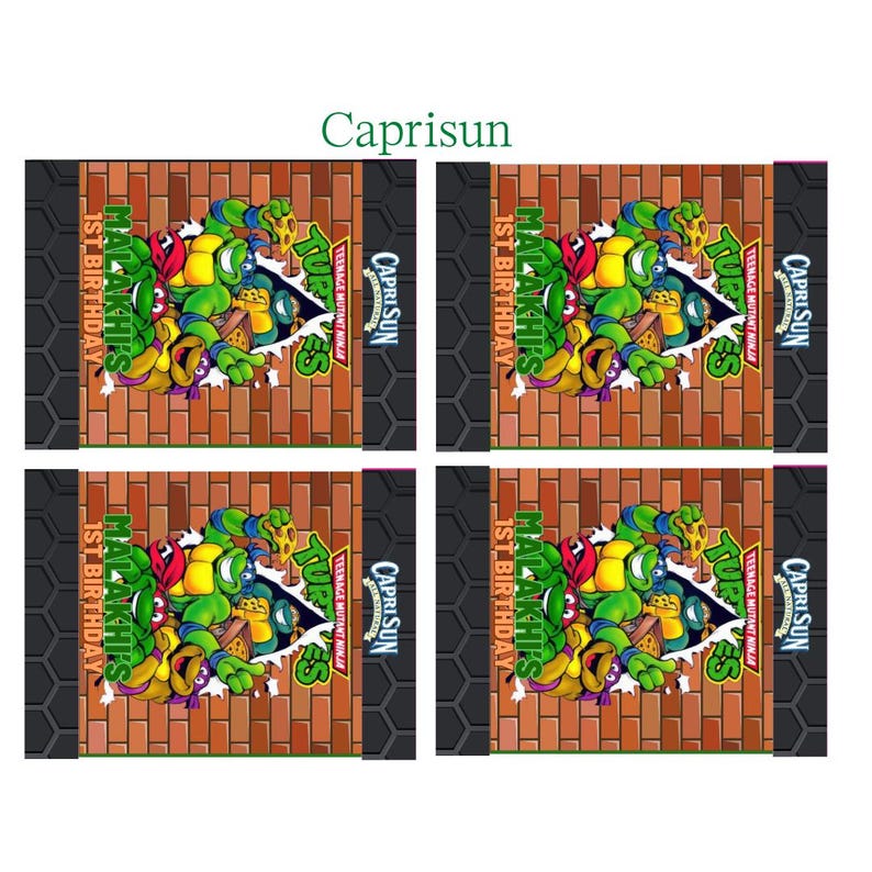 Editable CANVA Ninja Turtle Party Favor Template - Etsy