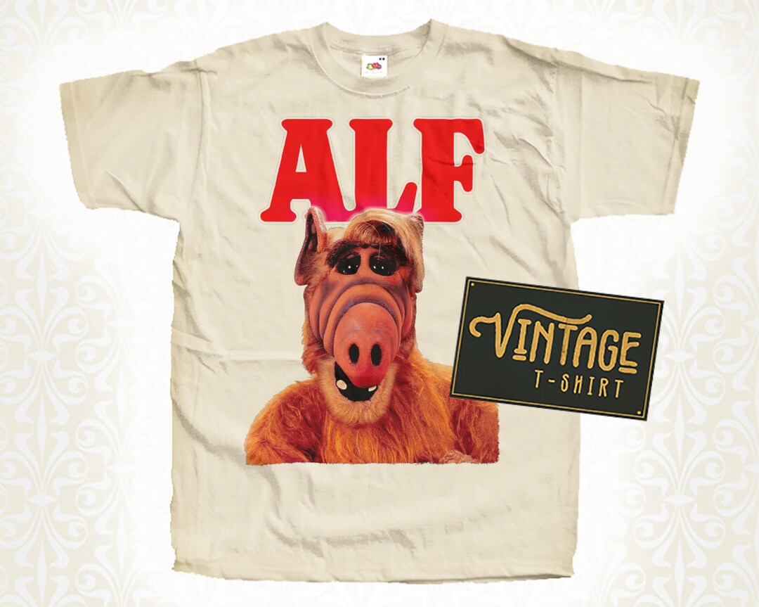 Alf V2 Tshirt Vintage Natural Color Men's Tshirt DTG Digital Print ...
