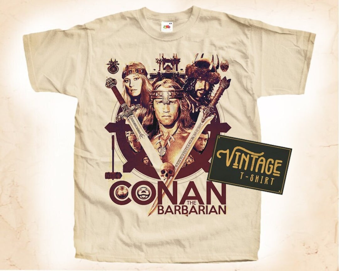 Conan the Barbarian V1 Tshirt Vintage Natural Color Men's Tshirt DTG ...