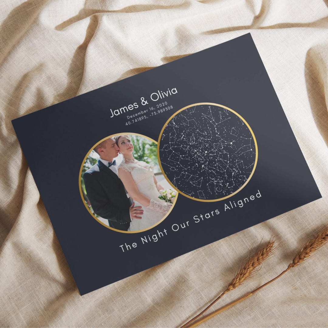 Custom Star Map | Night Sky Print | Day Sky Map | Wedding Gift ...