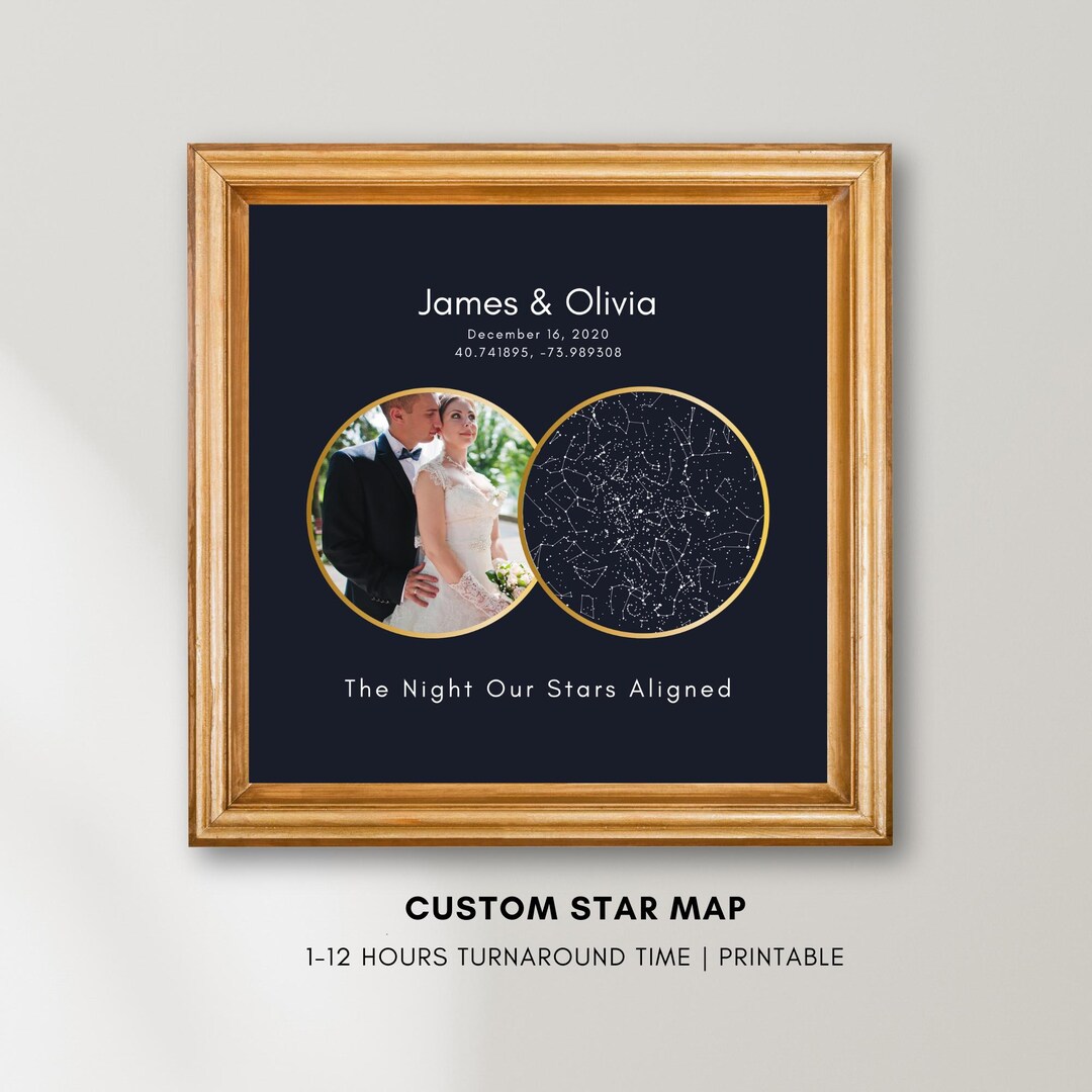 Custom Star Map | Night Sky Print | Wedding Anniversary Gift ...