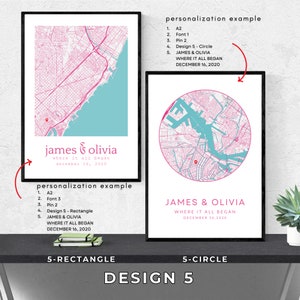 Custom Map Print | Our First Date Map | Housewarming Invitation Card ...
