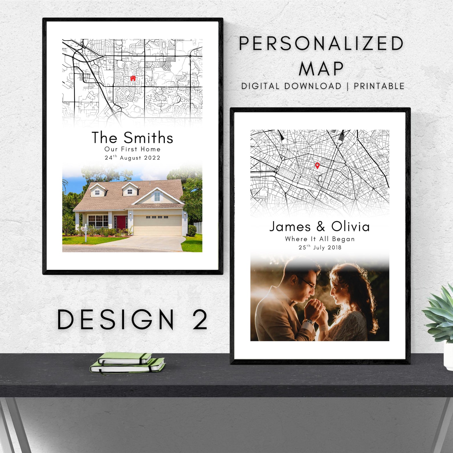 Personalized Engaged Map Gift, Married DIGITAL Map Poster, Engagement ...