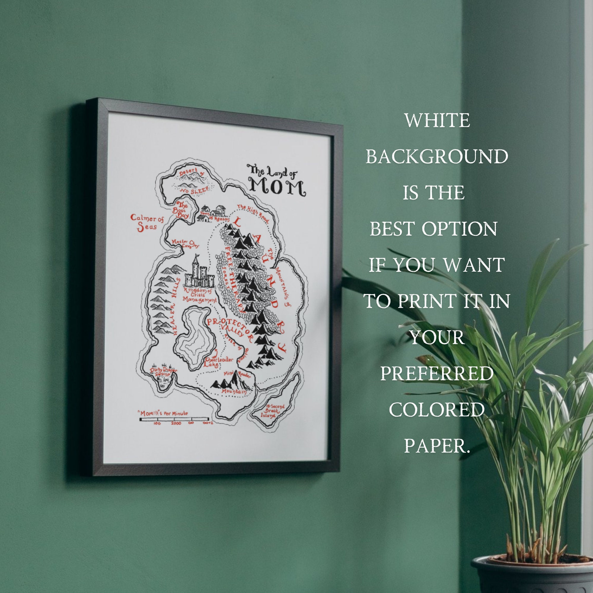 Mom Gift, Printable Mom Map Art, Unique Gift for Mom, Mom Birthday Gift ...