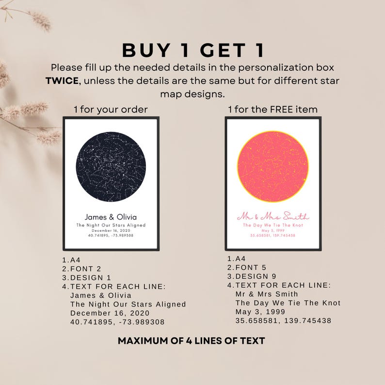 Custom Star Map, Night Sky Print, Day Sky Map, Wedding Gift Poster ...
