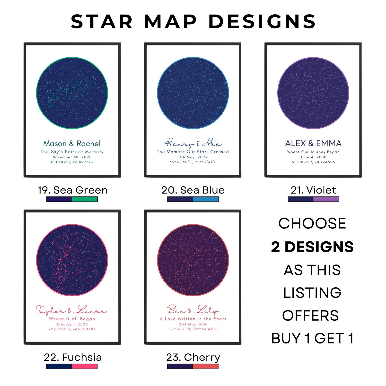 Custom Star Map, Night Sky Print, Day Sky Map, Wedding Gift Poster ...
