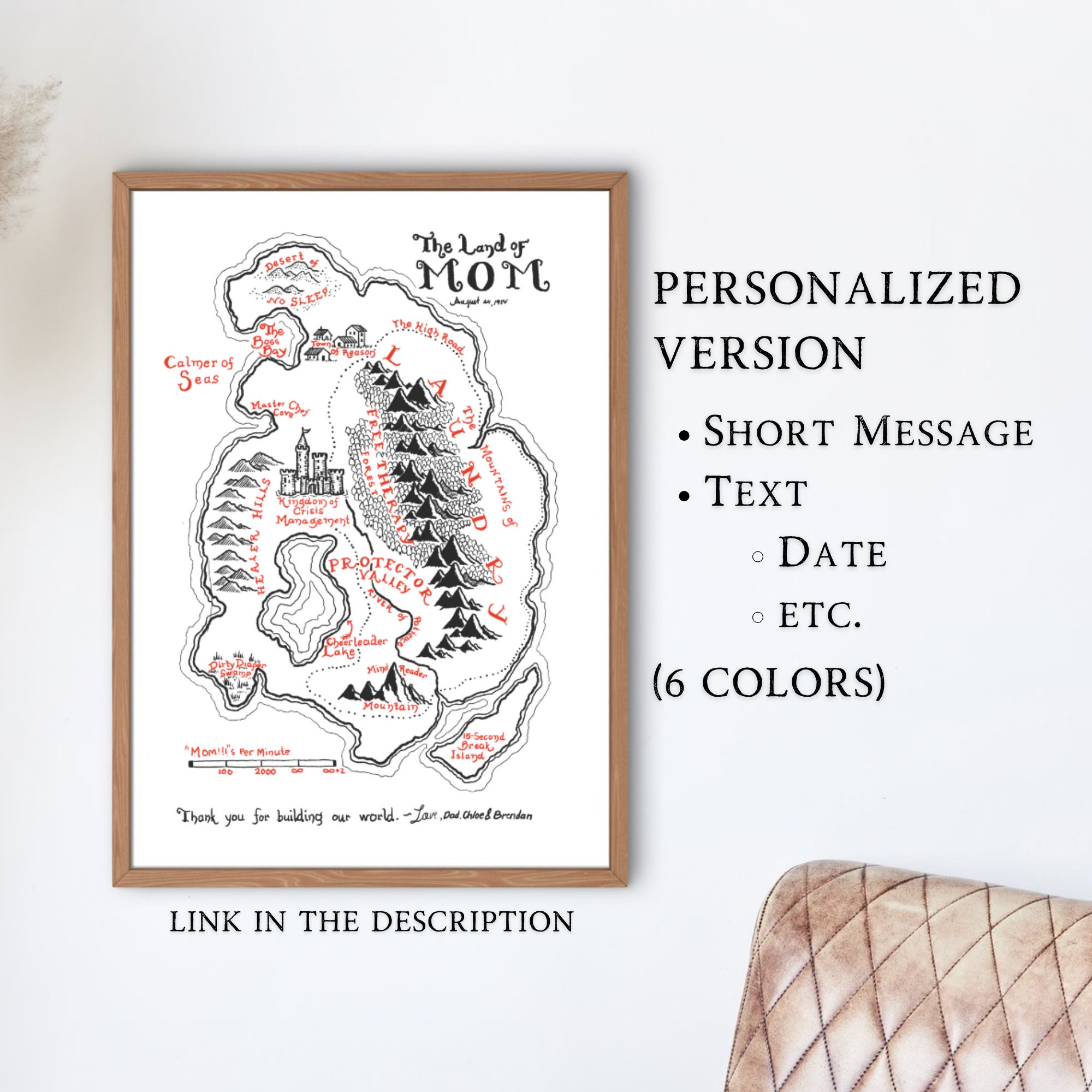 Mom Gift, Printable Mom Map Art, Unique Gift for Mom, Mom Birthday Gift ...