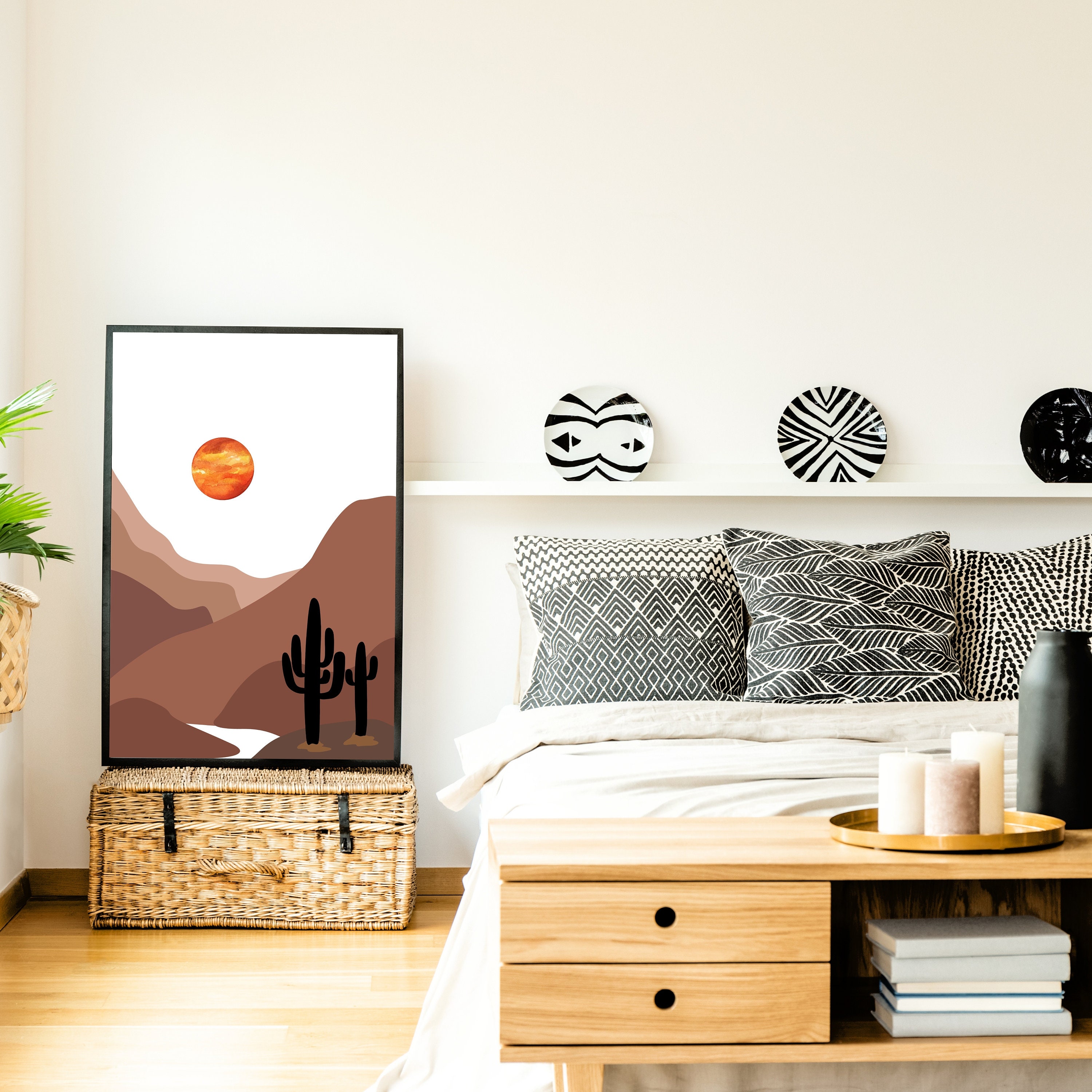 Minimal, arte murale astratta, stampa, arte lineare, arredamento per la ...