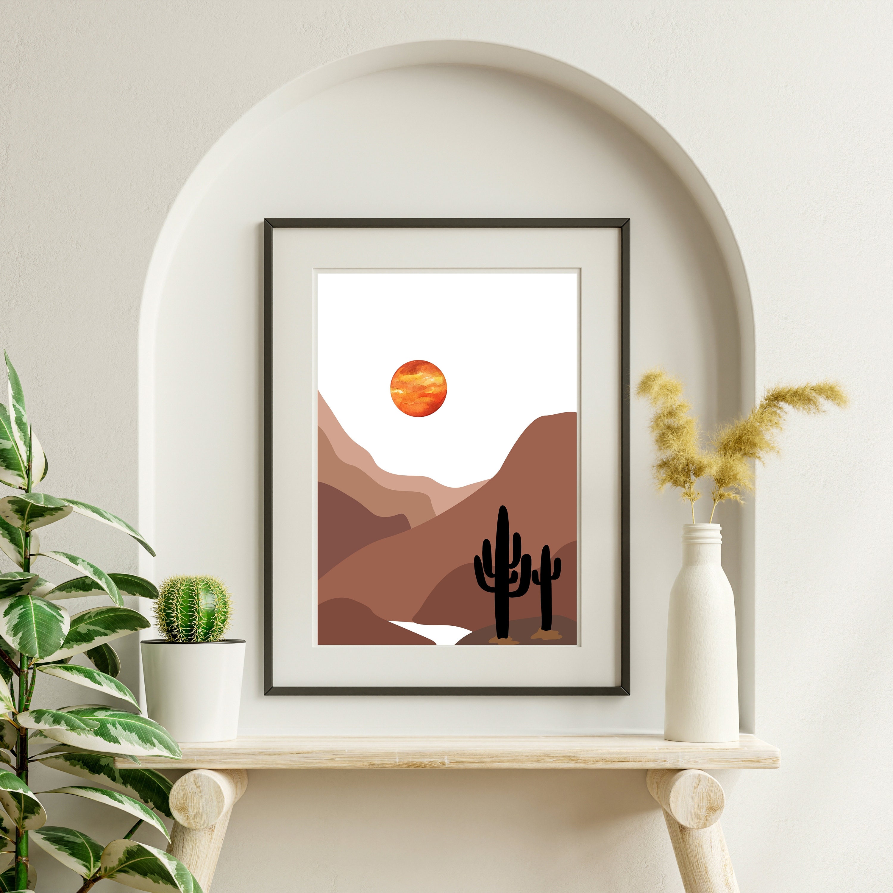 Minimal, arte murale astratta, stampa, arte lineare, arredamento per la ...