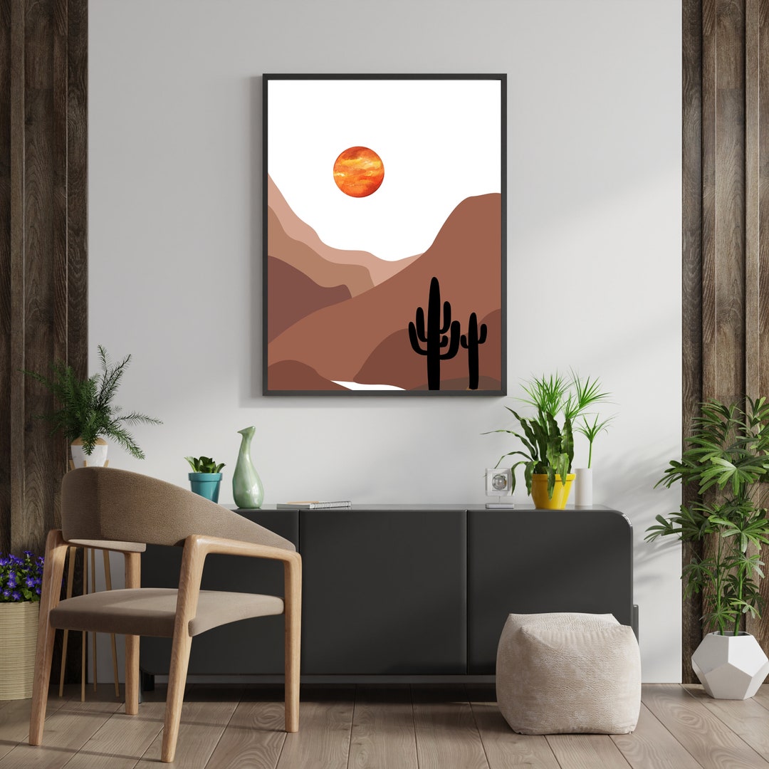 Minimal, arte murale astratta, stampa, arte lineare, arredamento per la ...