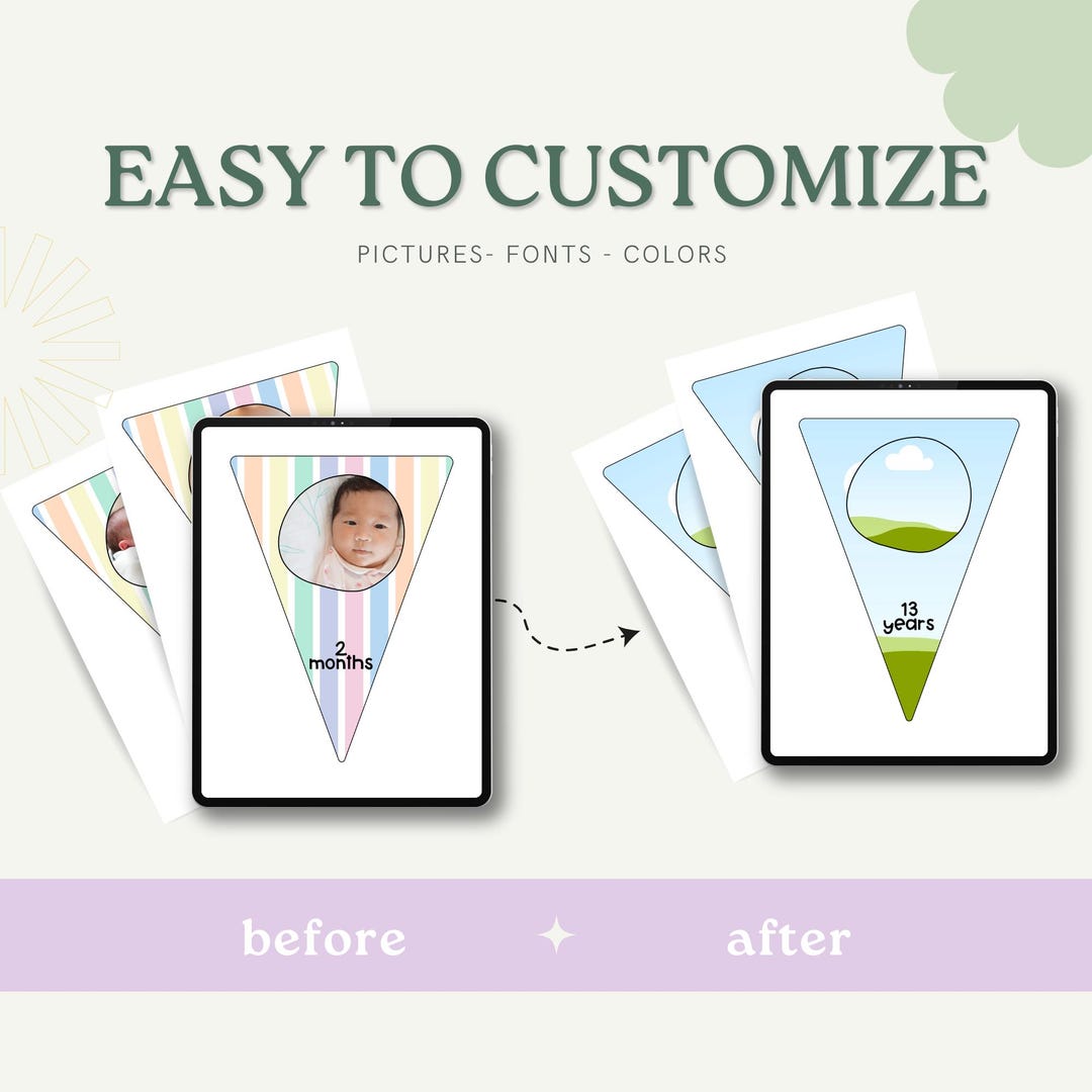 Editable Photo Birthday Banner Template: Custom Canva Design (digital ...