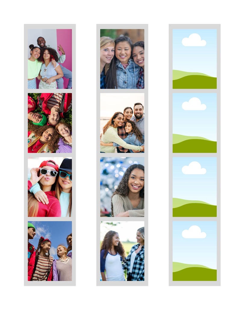 Photo Booth Picture Strip Template: Editable Canva Design (digital ...