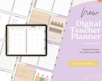 Digital Teacher Planner 2024-2025 (landscape) - Etsy